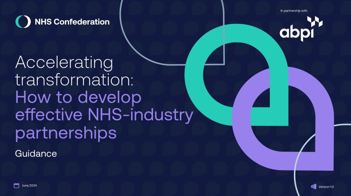 Accelerating transformation: How to develop effective NHS-industry partnerships | NHS Confederation